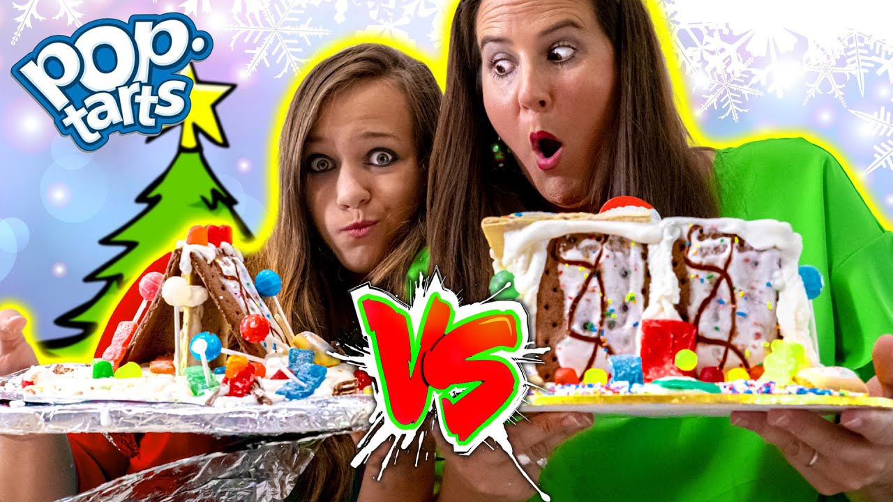 Making GINGERBREAD HOUSES With Pop Tarts CHRISTMAS CHALLENGE YouTube making-gingerbread-houses-with-pop-tarts-christmas-challenge-youtube