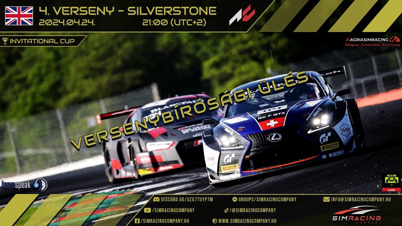 Sim Racing Company - GT3 2024 S8: 4. verseny | Silverstone | BT ülés ...