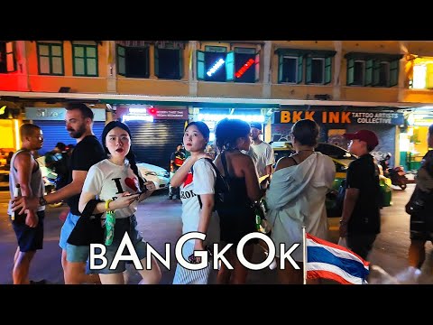 Khao San Road Nightlife 🇹🇭 Bangkok 2025 | 4K Walk with Beautiful Thai ...