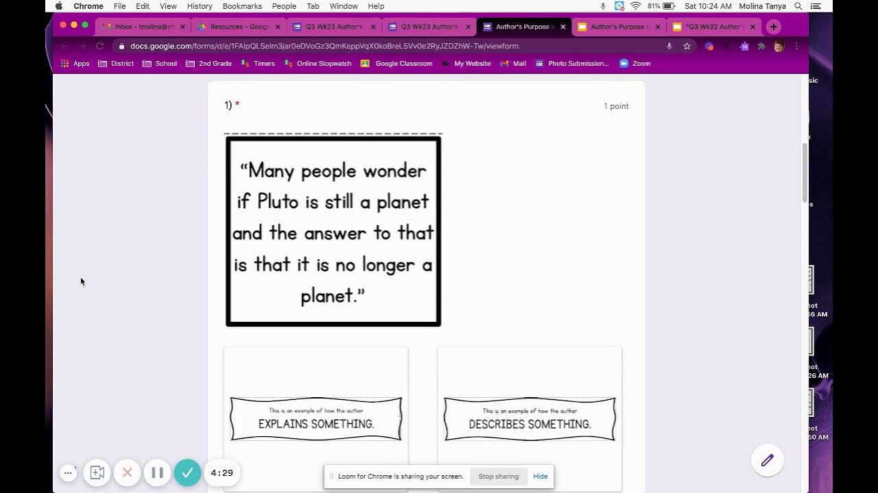 Author's Purpose in Sentences Exit Ticket - YouTube