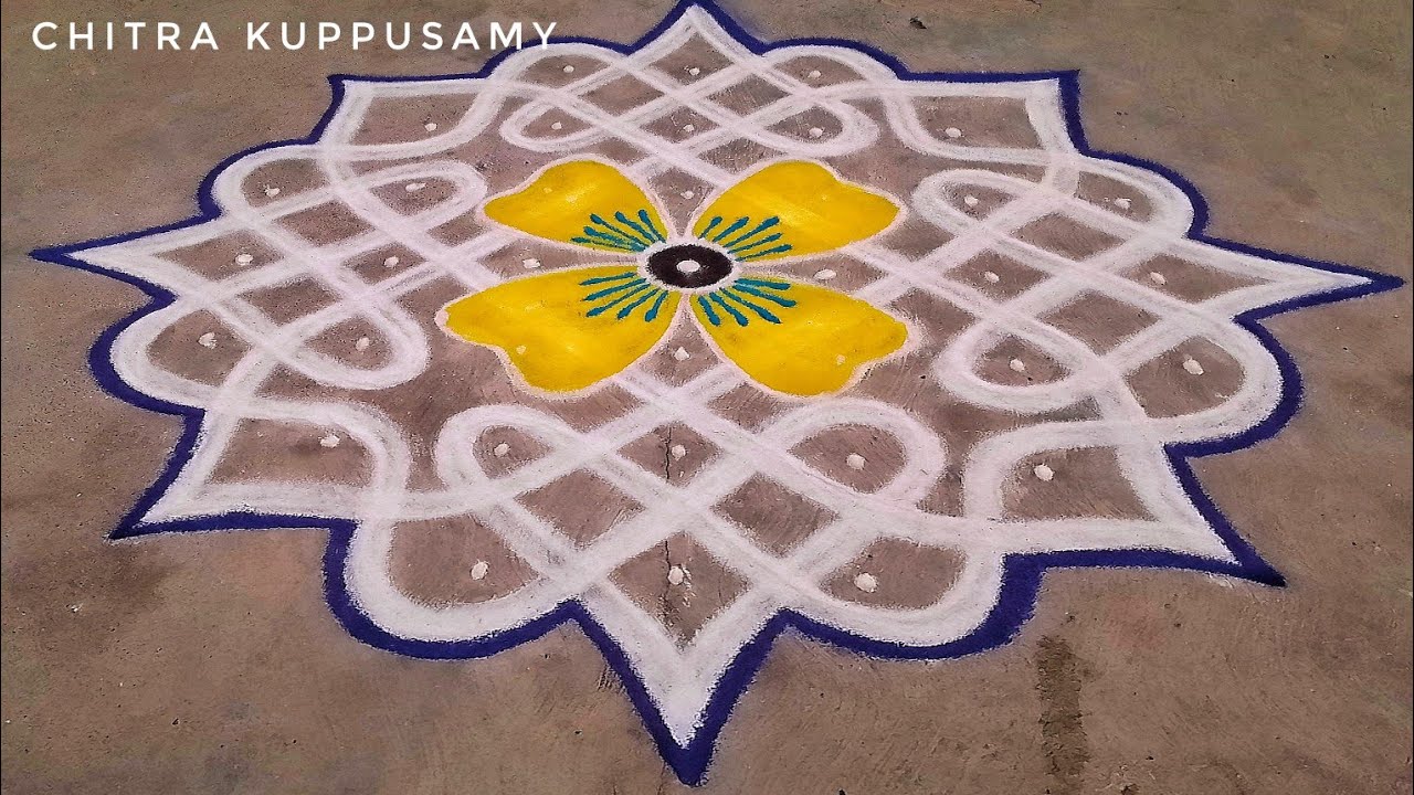 7 Pulli Chikku Kolam | Sikku Kolam | 7 Pulli Kolam designs | Neli Kolam ...
