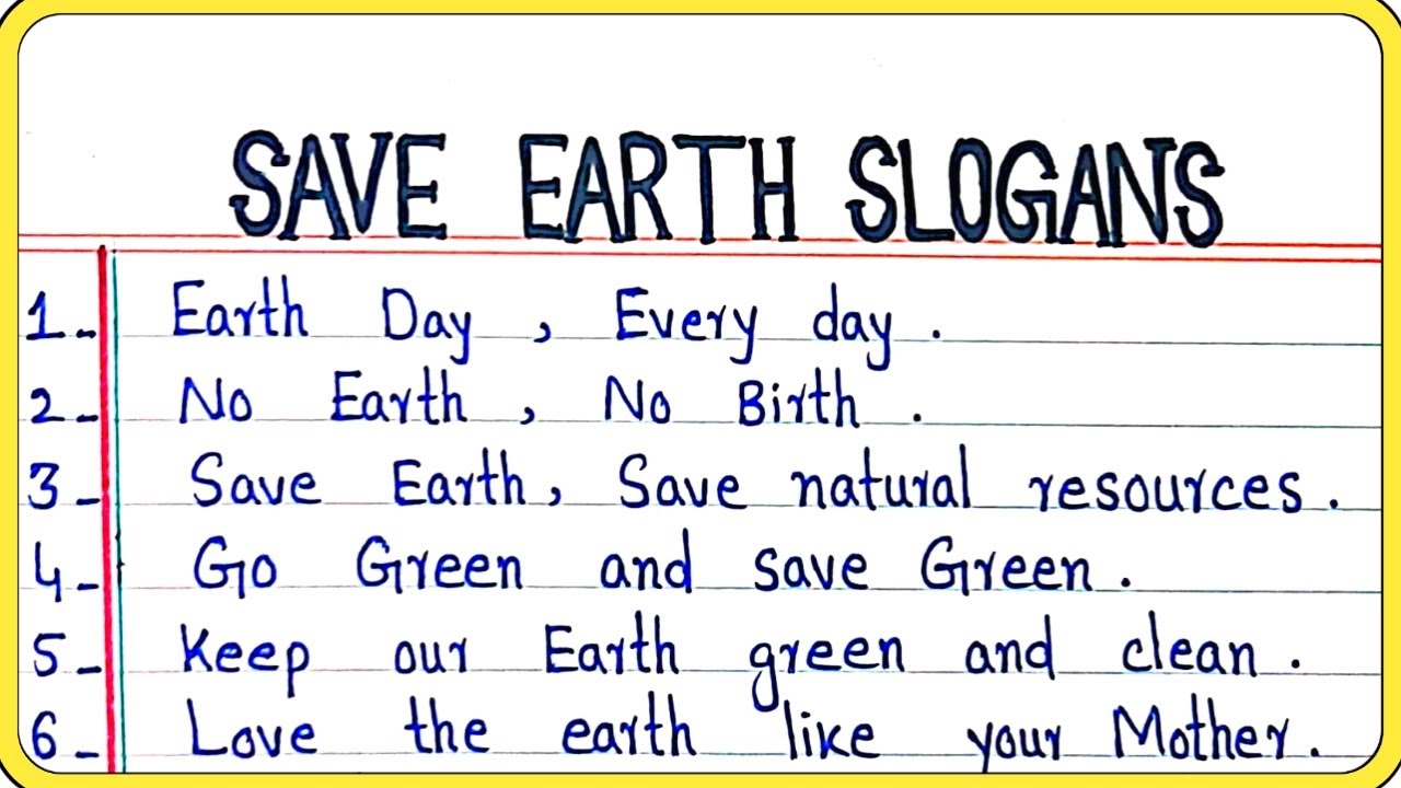 Save Our Earth Slogans For Kids