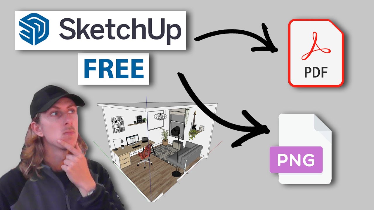 How to Export a PDF and PNG images from SketchUp Free 2021 - YouTube