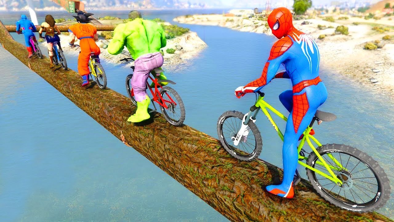 SpiderMan Hulk Wonder Woman Captain America Goku Impossible Bicycle ...