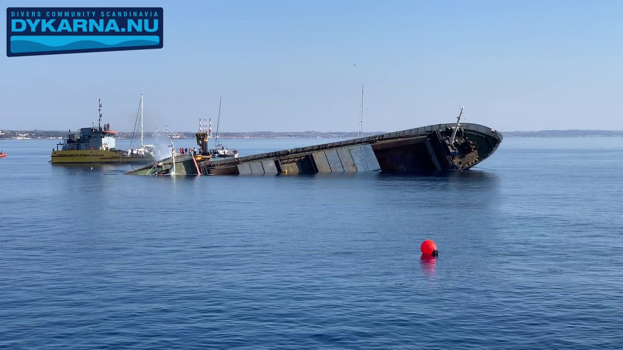 The Elpida wreck on Cyprus sinking - YouTube