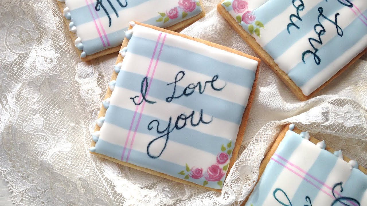 How To Decorate Love Note Cookies For Valentine's Day! - YouTube