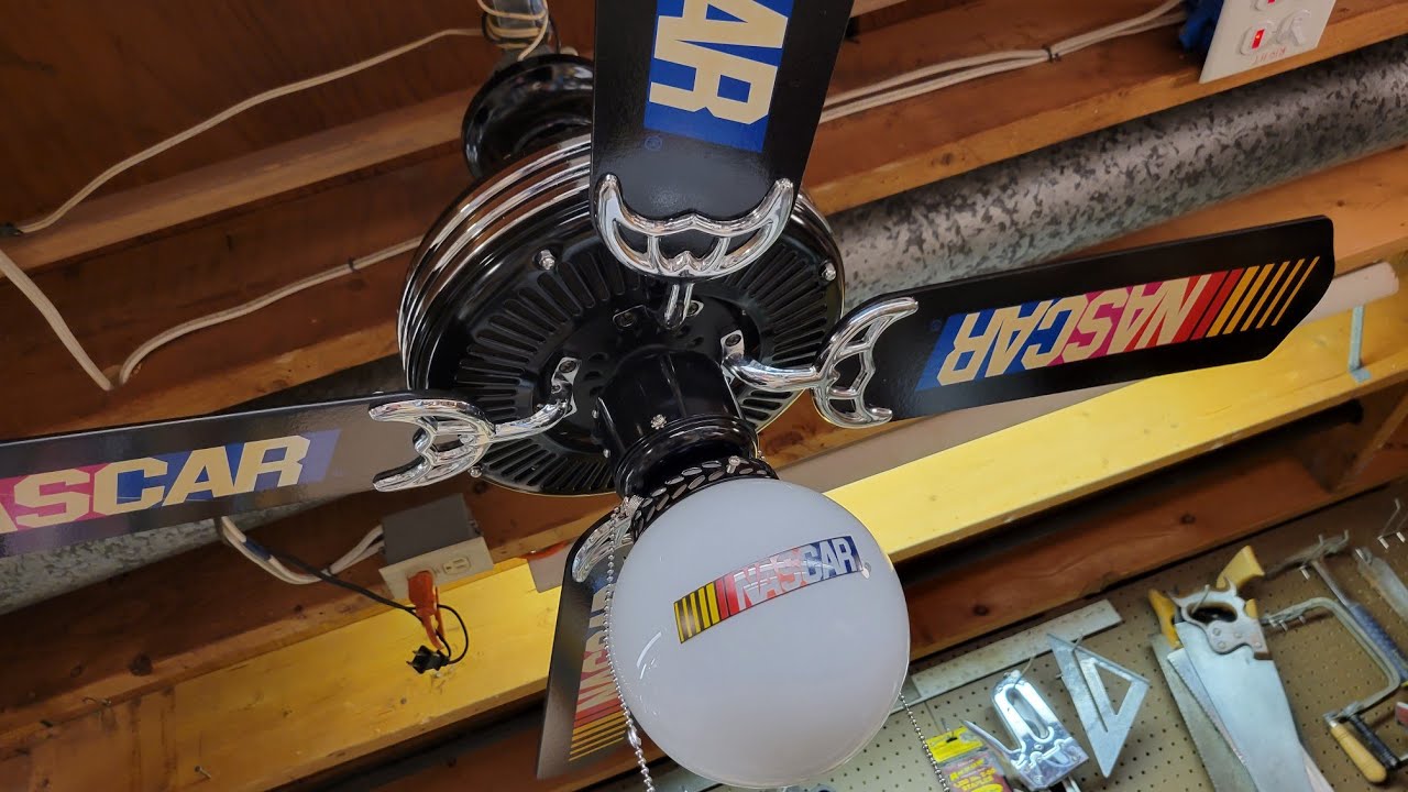 Sportscast "NASCAR" Brand Ceiling Fan - YouTube