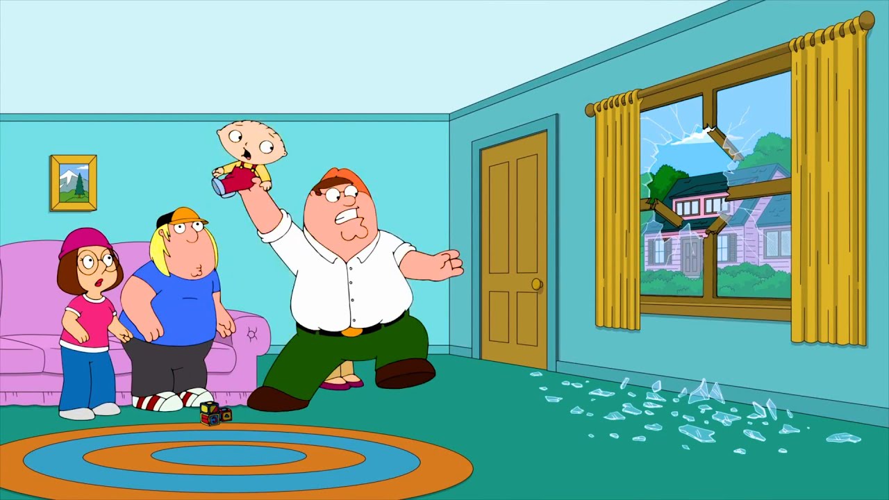 Family Guy - Season 16 Episode 1 Peter goes crazy and throws Stewie ...