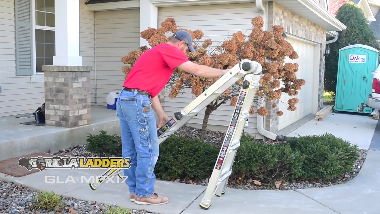 Gorilla Ladders 17 ft. MPX Aluminum Multi-Position Ladder with 375 lb ...