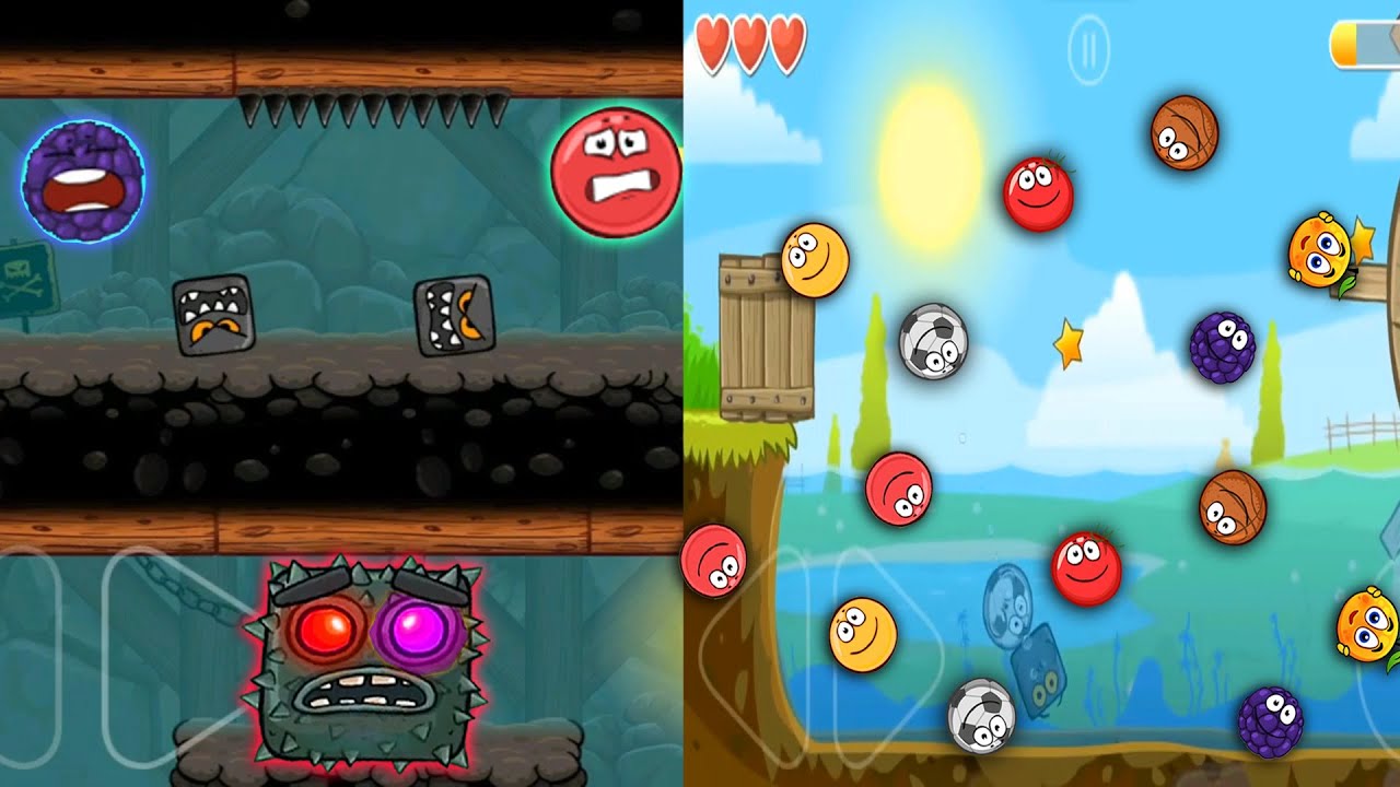 RED BALL 4 - BLUEBEERRY BALL & RED BALL 4 VS WATER DROWNING EPIC FUSION ...