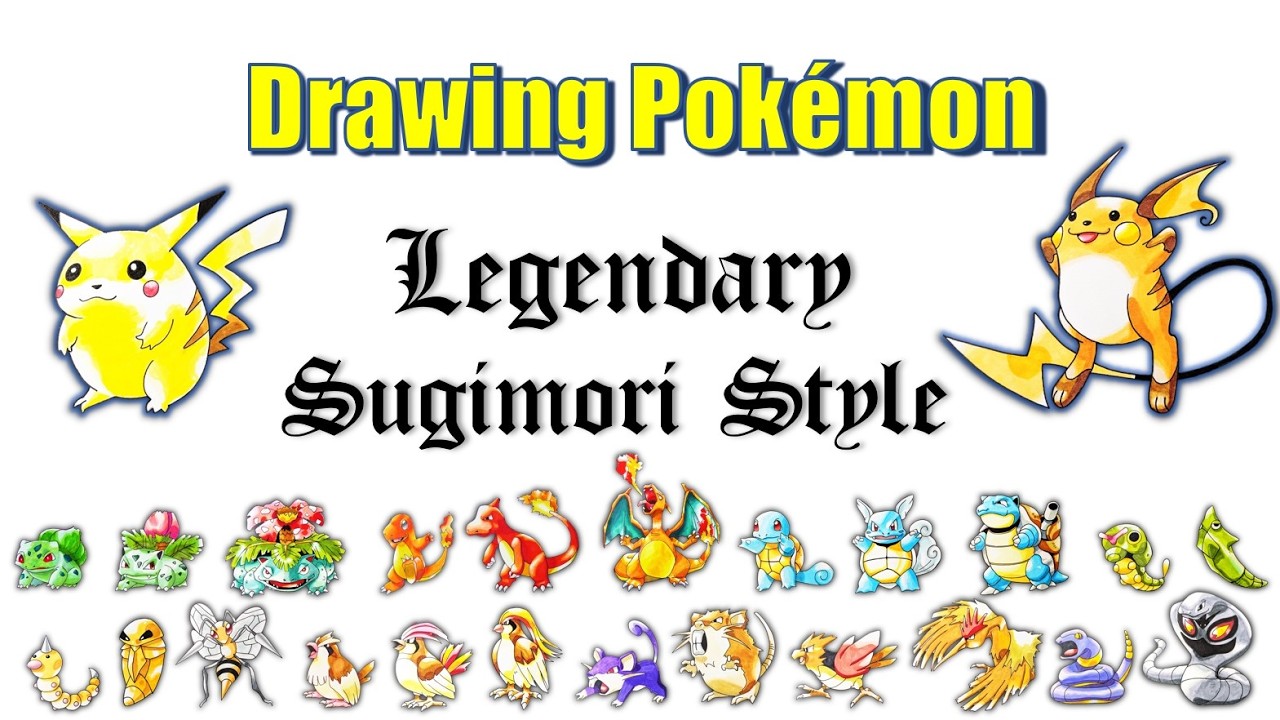 How to Draw Pokémon in KEN SUGIMORI ARTSTYLE!!! | Pikachu | Raichu ...