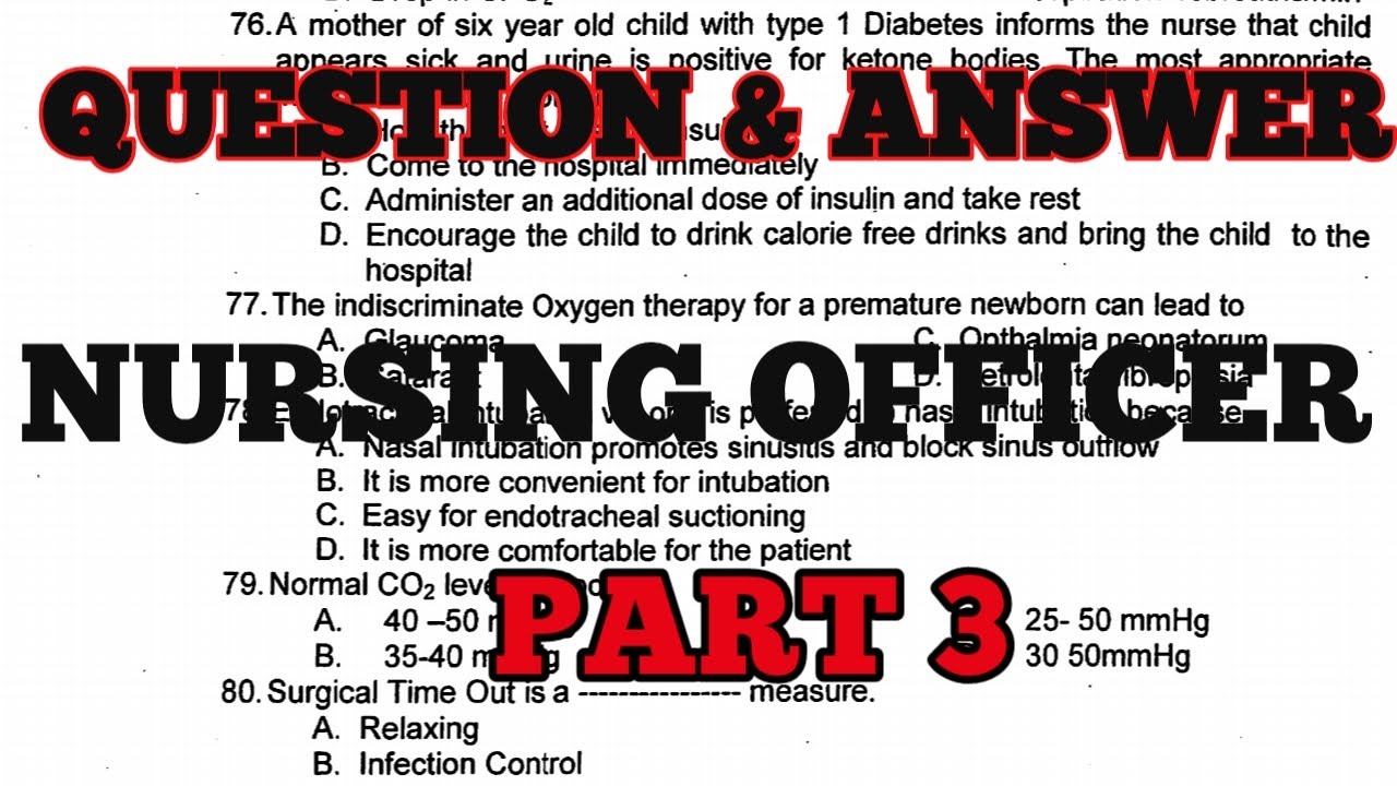 OLD QUESTION PAPER WITH ANSWER KEY FOR NURSING OFFICER PREPARATION/ESIC ...