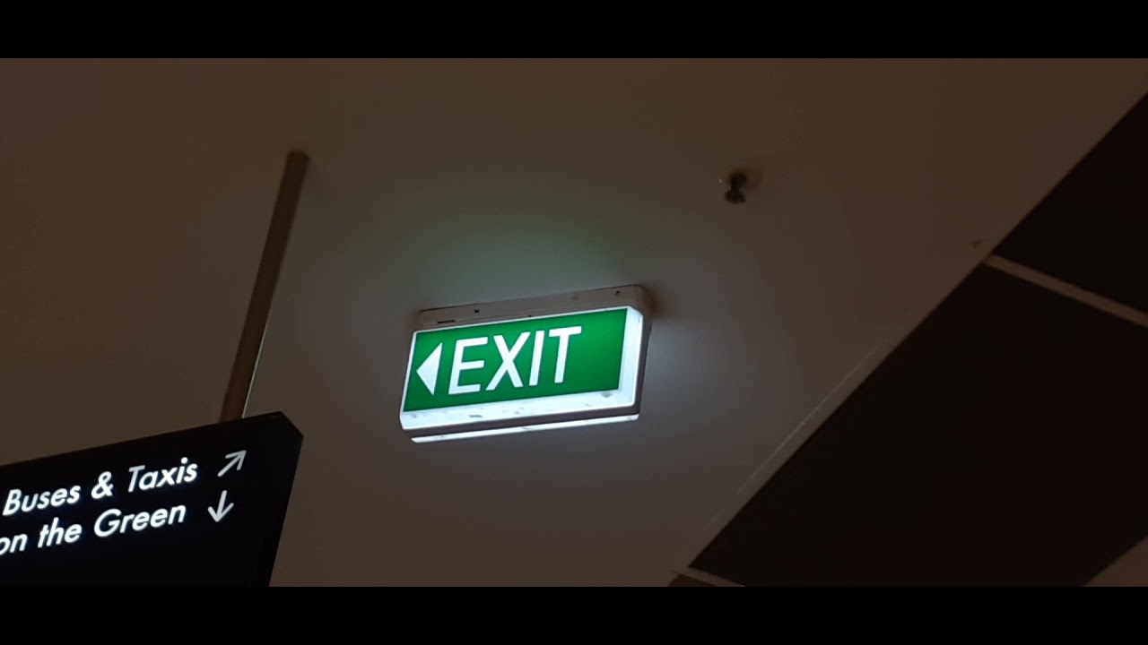 Worded Stanilite Exit Sign with Arrow Pointing Left at Greensborough ...