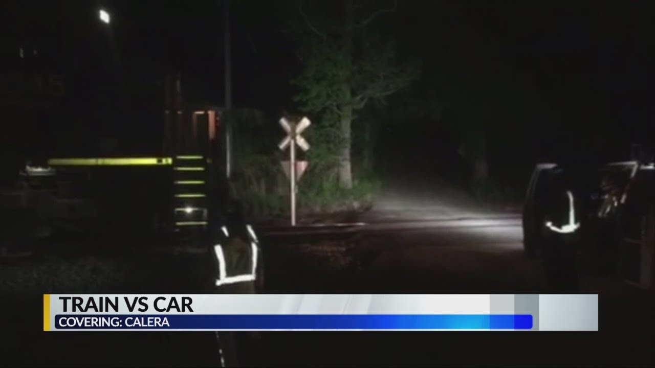 Train and car collide in Calera - YouTube