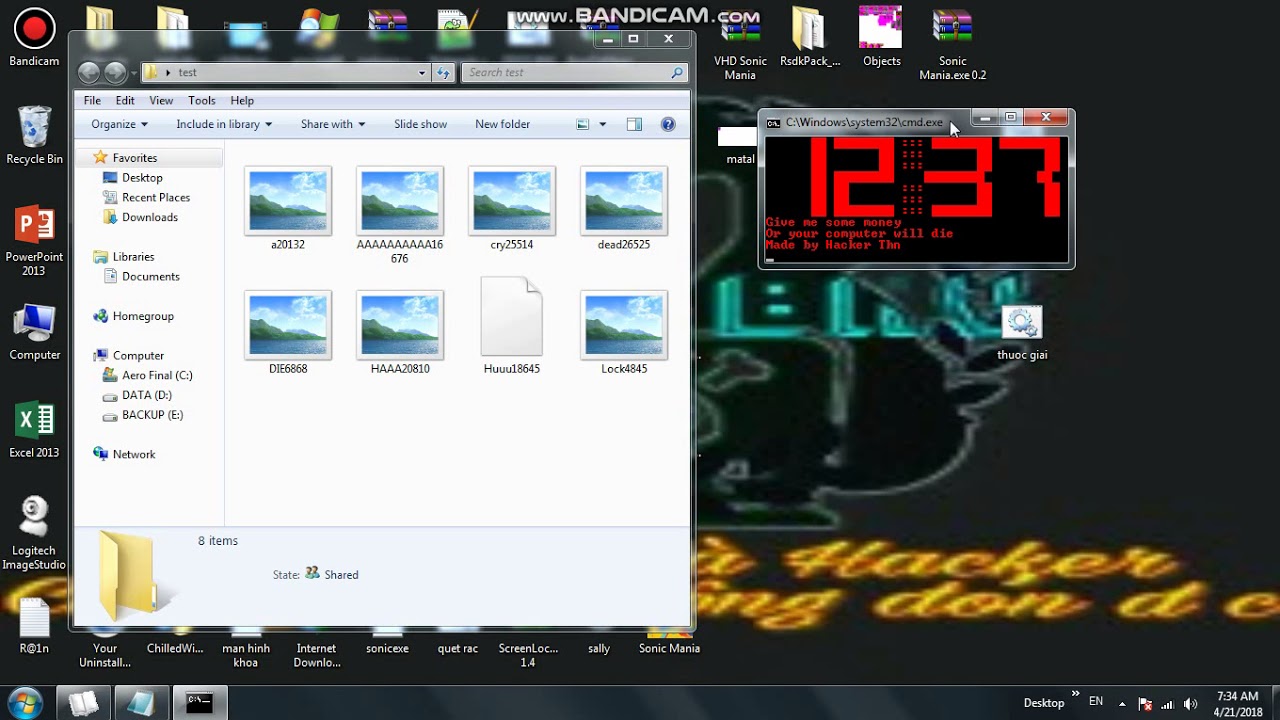 Ransomware make by cmd - By Hacker Thn - YouTube