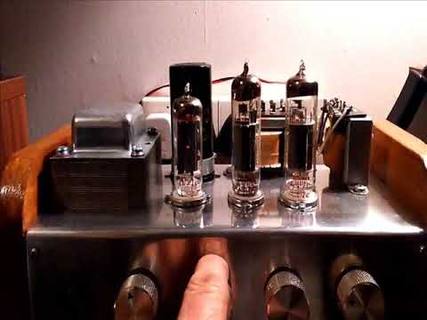 DIY mullard 2 watt stereo amplifier using 2 ecl82's - YouTube