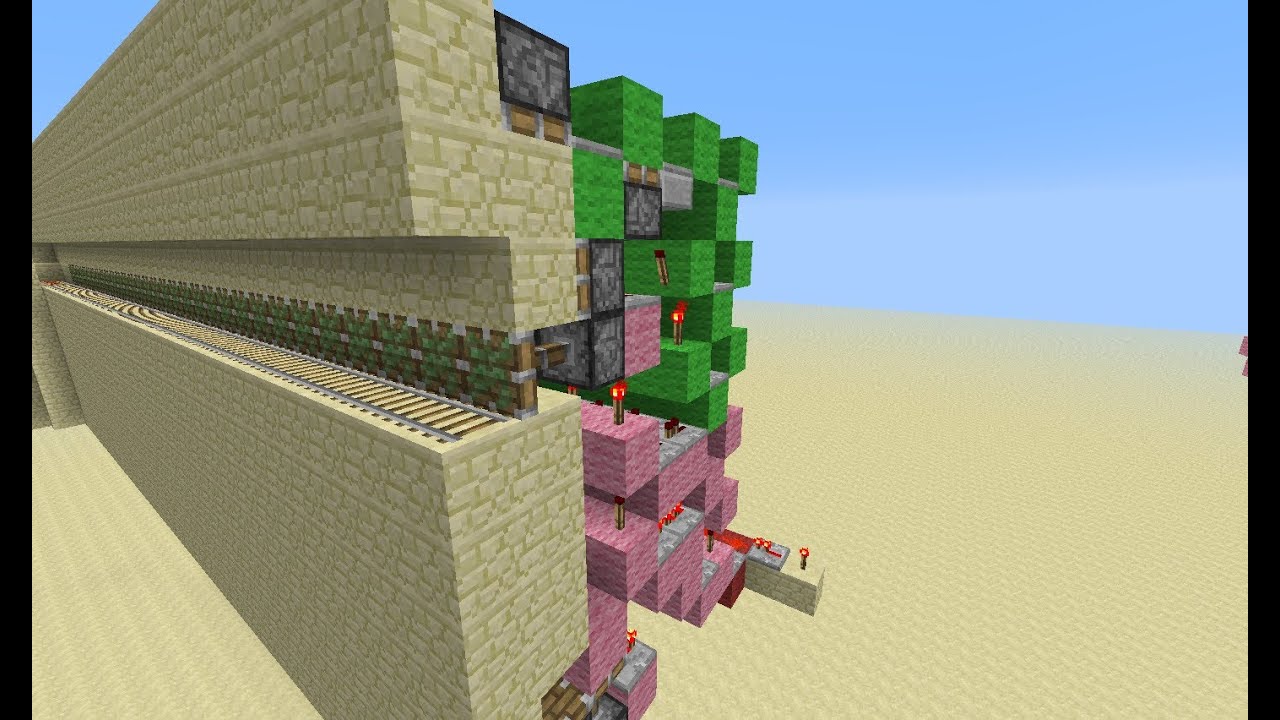 Mincraft Redstone Showcase - Mincart Track on a Wall - YouTube