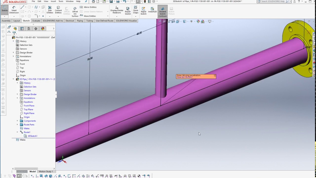 SolidWorks Piping Design - YouTube