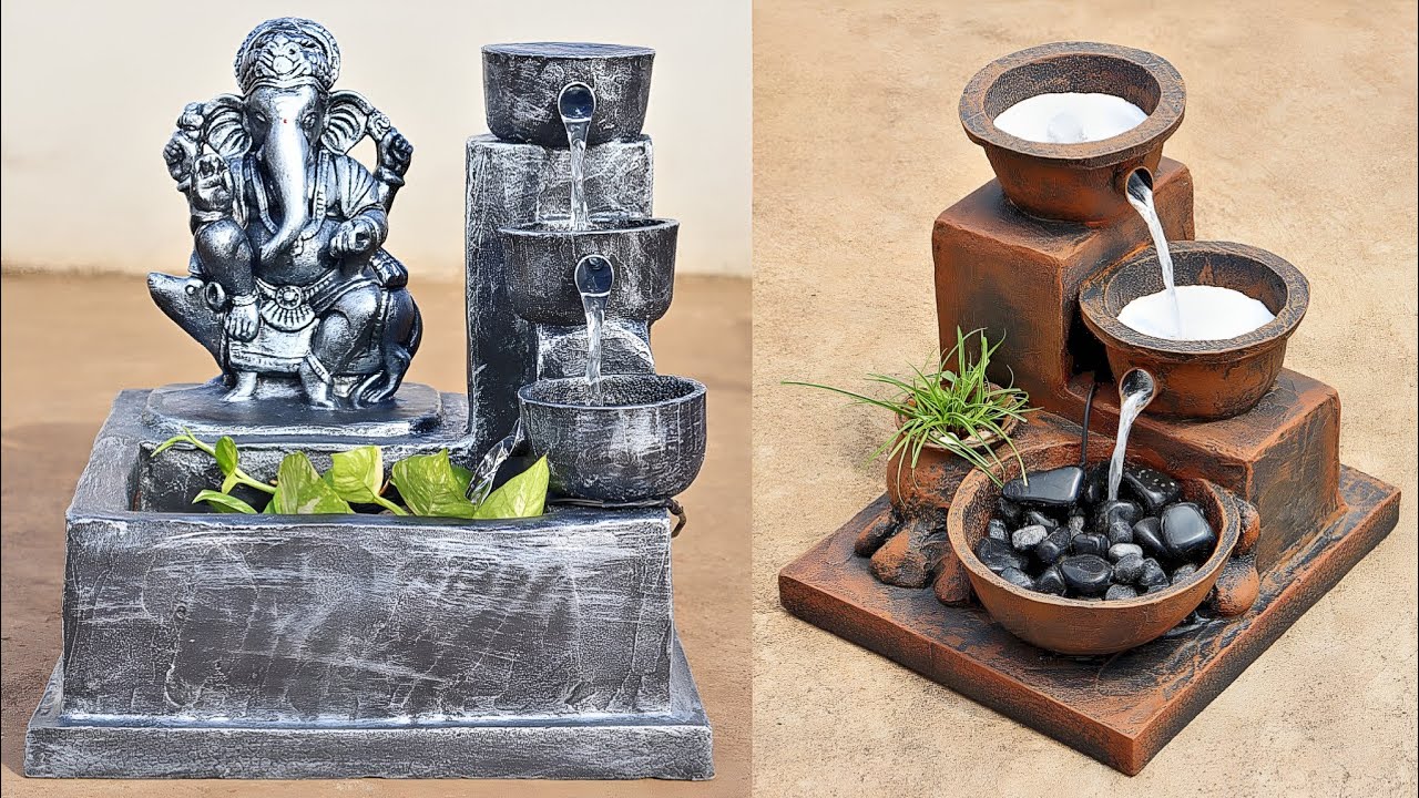 DIY Amazing Best 2 Indoor Tabletop Waterfall Fountains | Easy Making ...