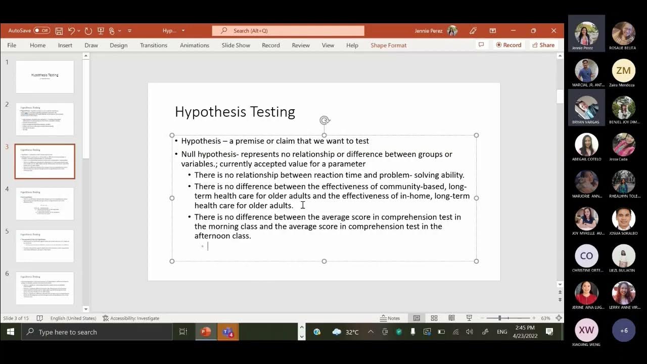 Hypothesis Testing Full Video You Tube - YouTube