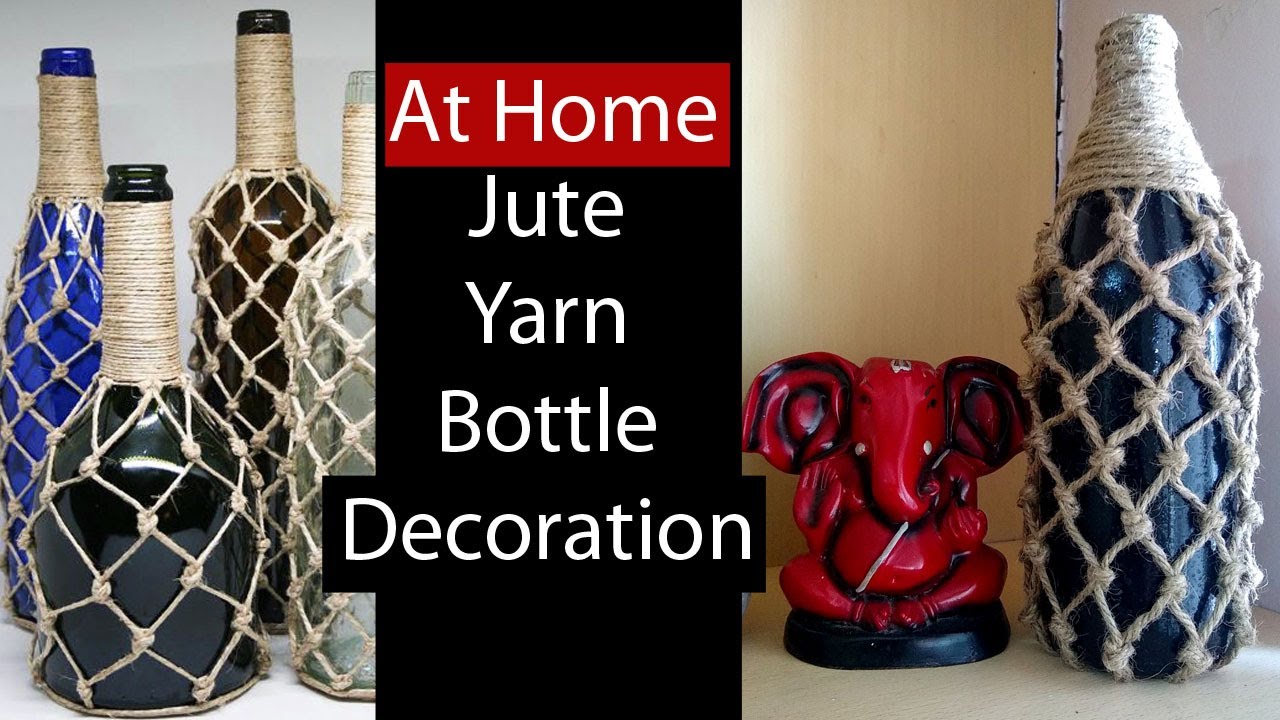 Diy Knotted Jute net bottles - YouTube