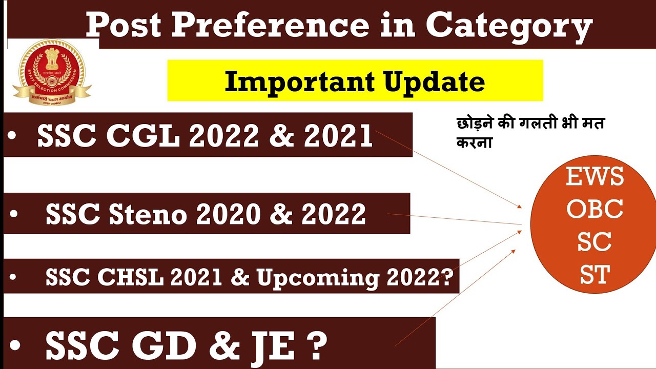 IMPORTANT Update for EWS, OBC, SC & ST Category for Post Preferences # ...