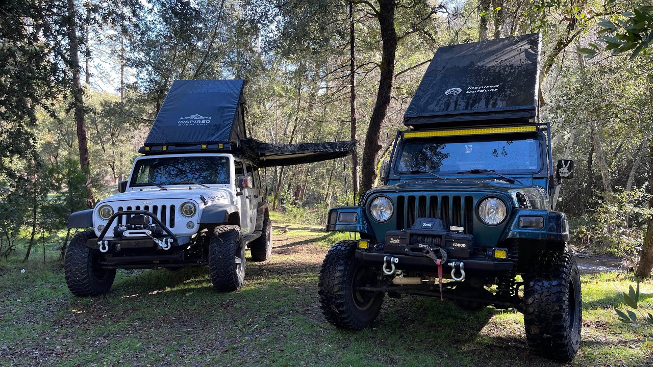 Winter Tent Camping In Our Jeep Wrangler Tj And Jk - Campfire Cooking + Hcalory Diesel Heater ...