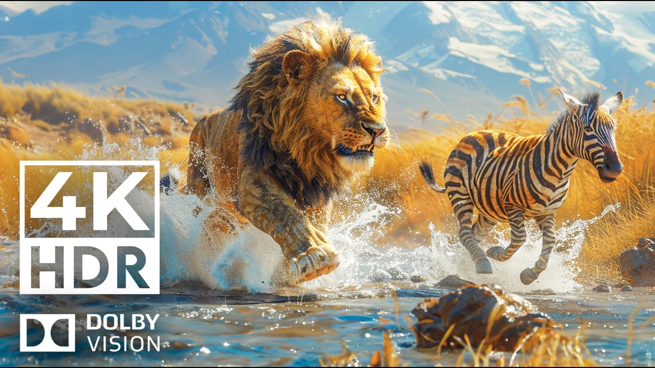 WILD AFRICA Dolby Vision 4K HDR | with Cinematic Sound (Colorful Animal ...