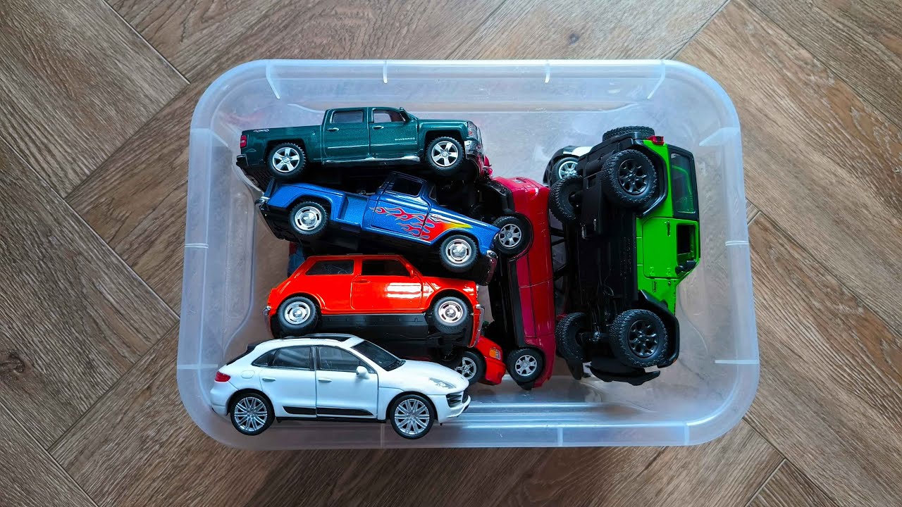 Small Box With Different Toy Cars Inside - YouTube