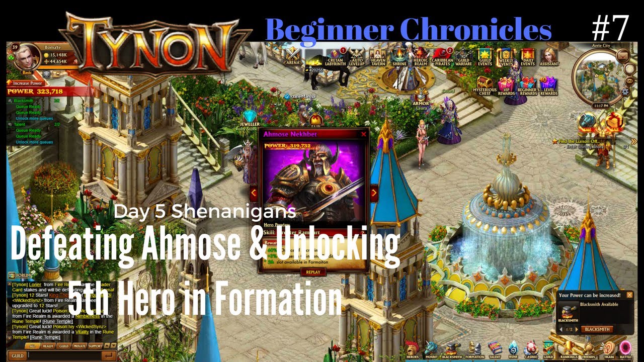 Tynon (Beginner Chronicles) - Beat Ahmose & Unlock 5th Hero - YouTube