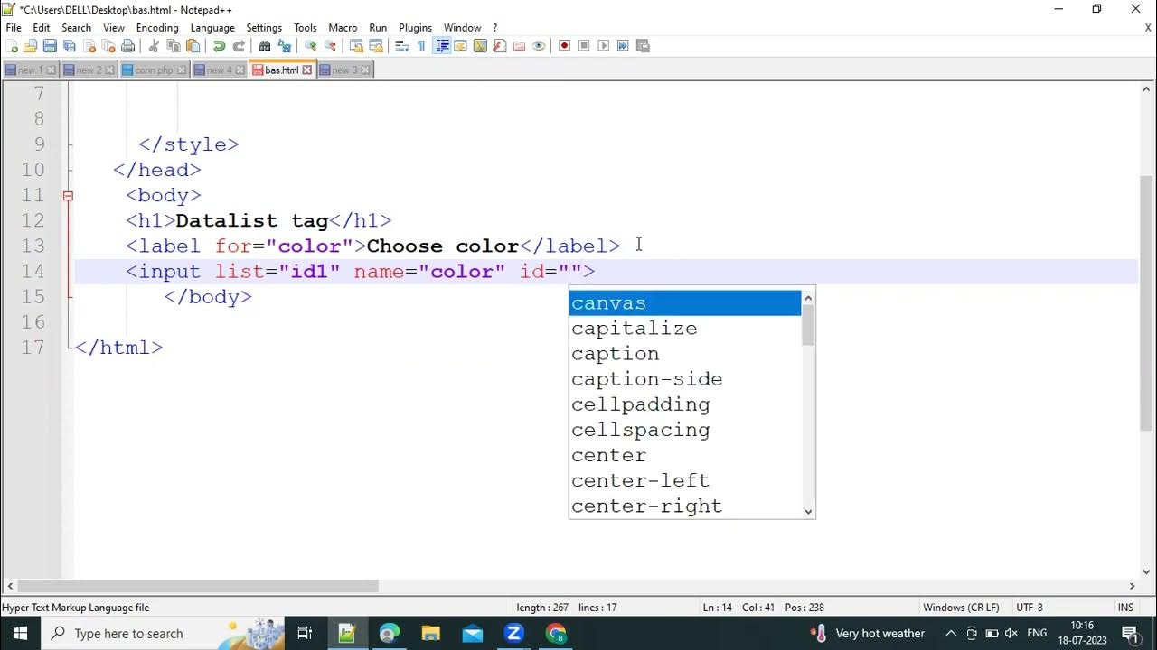 How to create dropdown choose list using datalist tag in HTML - YouTube