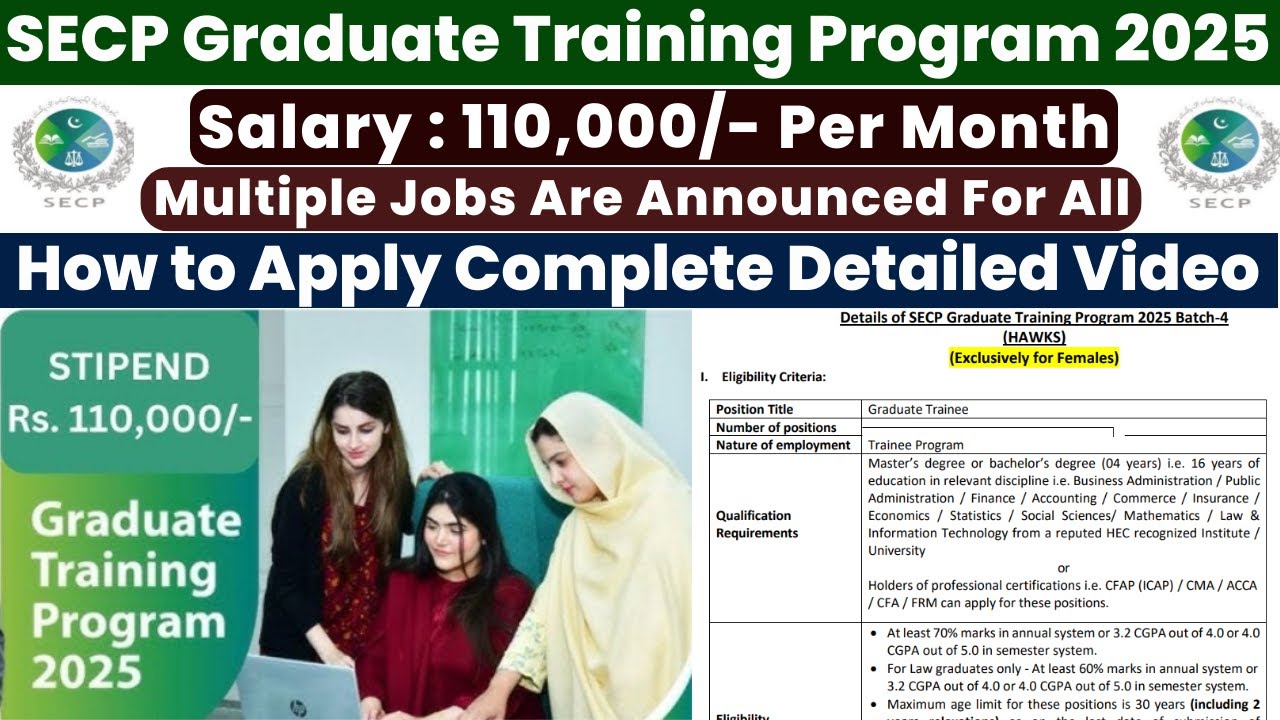 SECP Graduate Training Program 2025 | Latest Jobs Today in Pakistan ...