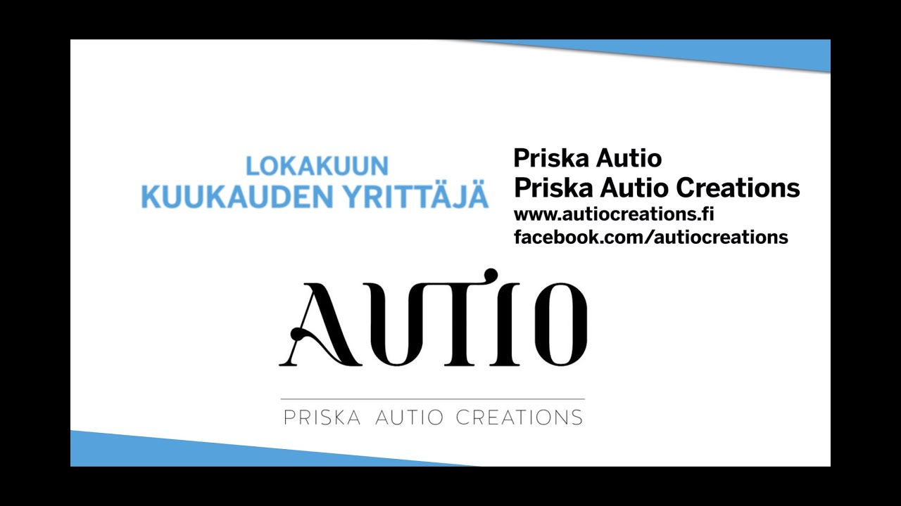 Kuukauden Yrittäjä: Priska Autio - Priska Autio Creations - YouTube