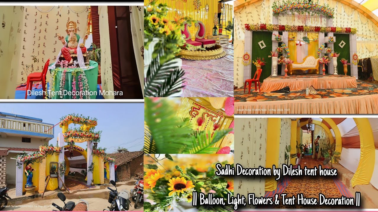 🔴Sadhi Decoration by Dilesh Tent House|| Light, Flowers & Decoration ...
