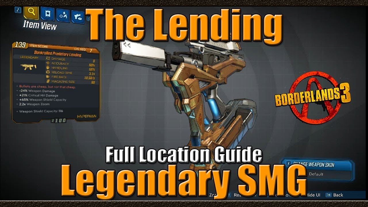 Borderlands 3 | The Lending | Legendary SMG | Full Location Guide - YouTube