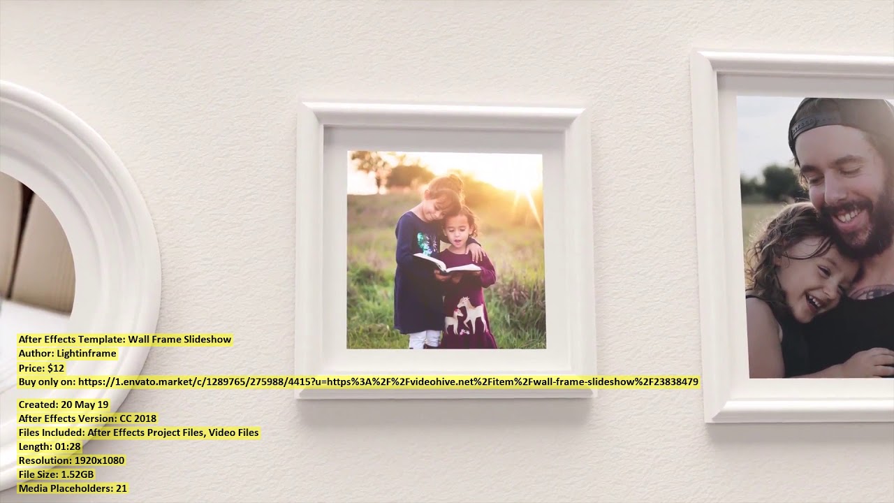 Wall Frame Slideshow | After Effects Template | VideoHive 23838479 ...