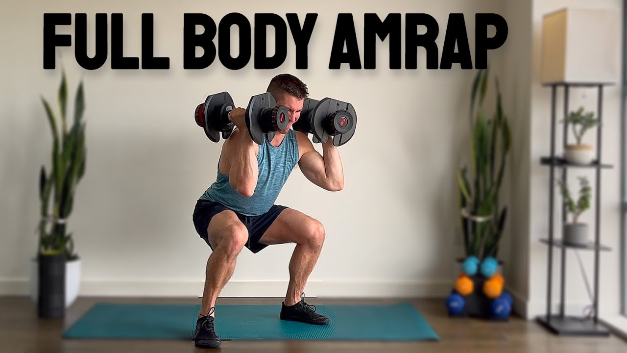 8 MIN HIGH INTENSITY AMRAP WORKOUT // dumbbell workout // full body ...