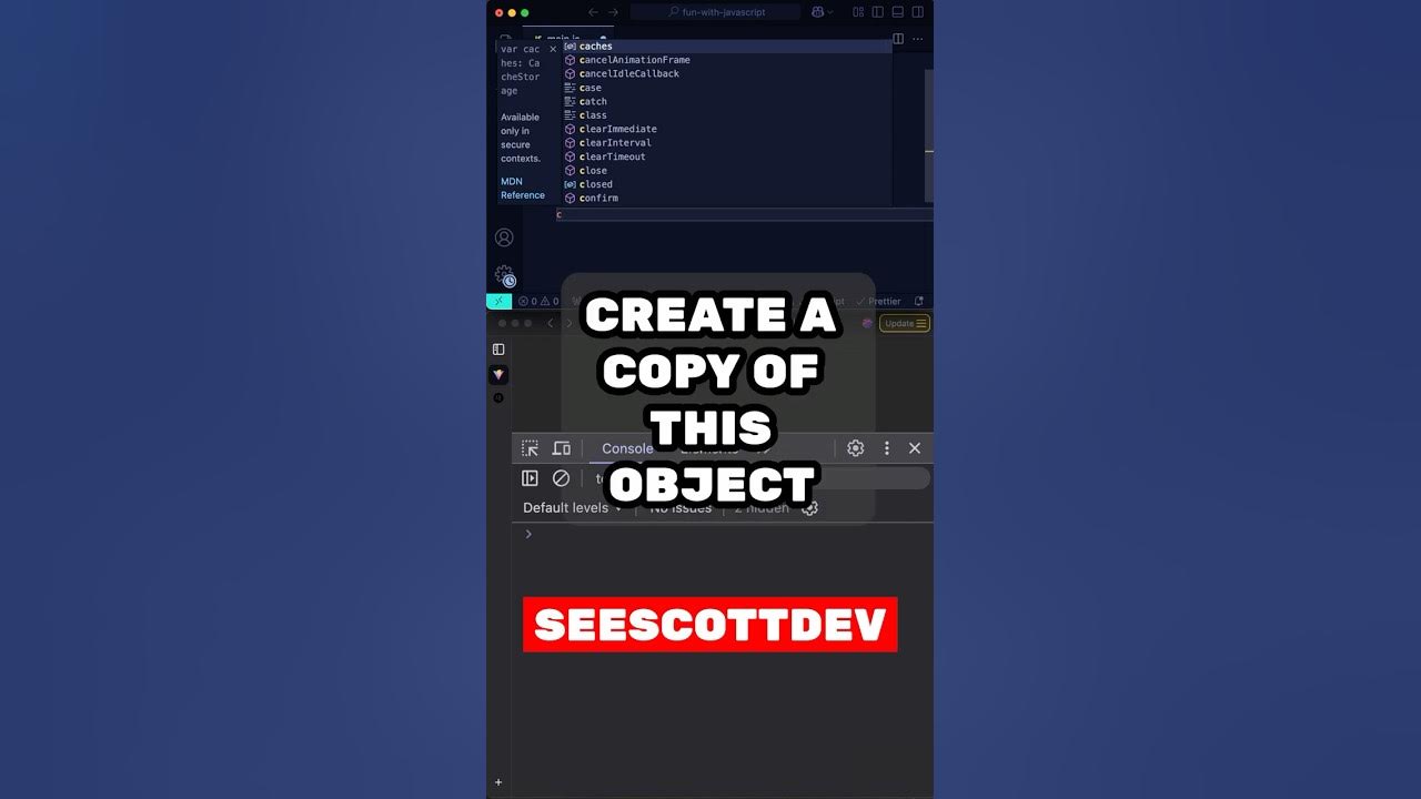 Use structuredClone() to create deep copies of JavaScript objects - YouTube
