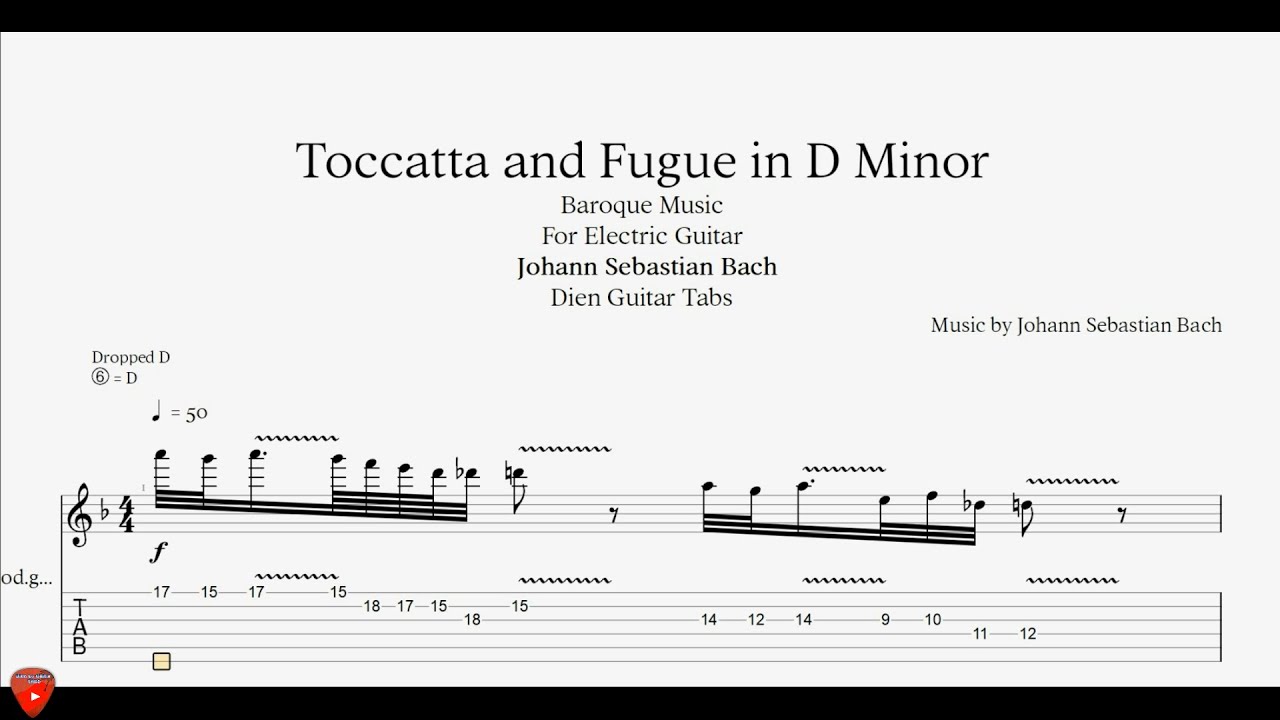 For Electric Guitar with Tabs - Bach - Toccata And Fugue In D Minor ...