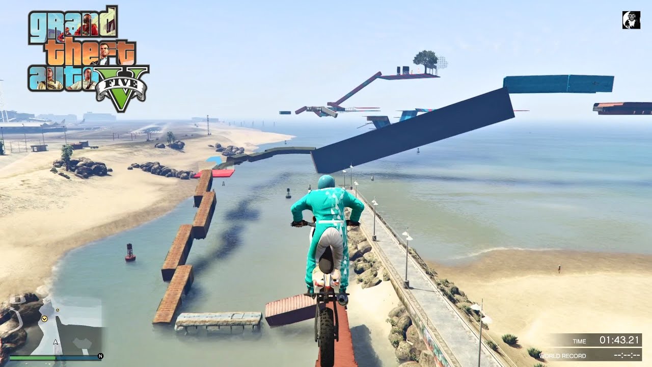 Skill Test Parkour With Bike In Gta 5 | Gta 5 Parkour Gameplay | - YouTube