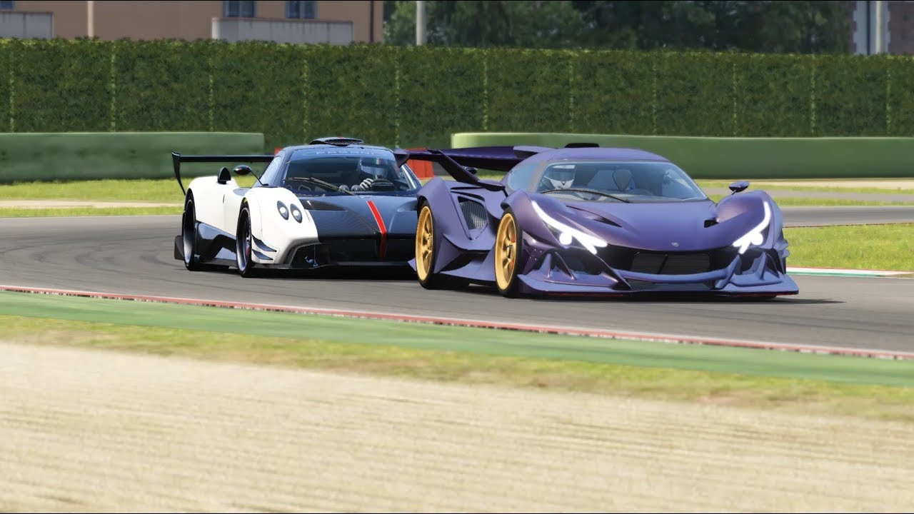 Pagani Zonda R vs Apollo Intensa Emozione at Imola - YouTube