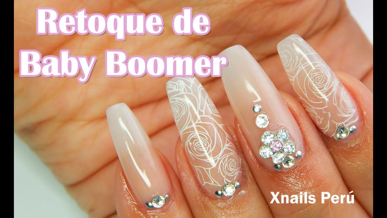 Retoque de Baby Boomer con Transformación de punta / Xnails Peru - YouTube
