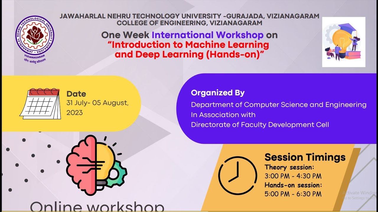 One Week International Workshop on “Introduction to Machine Learning ...
