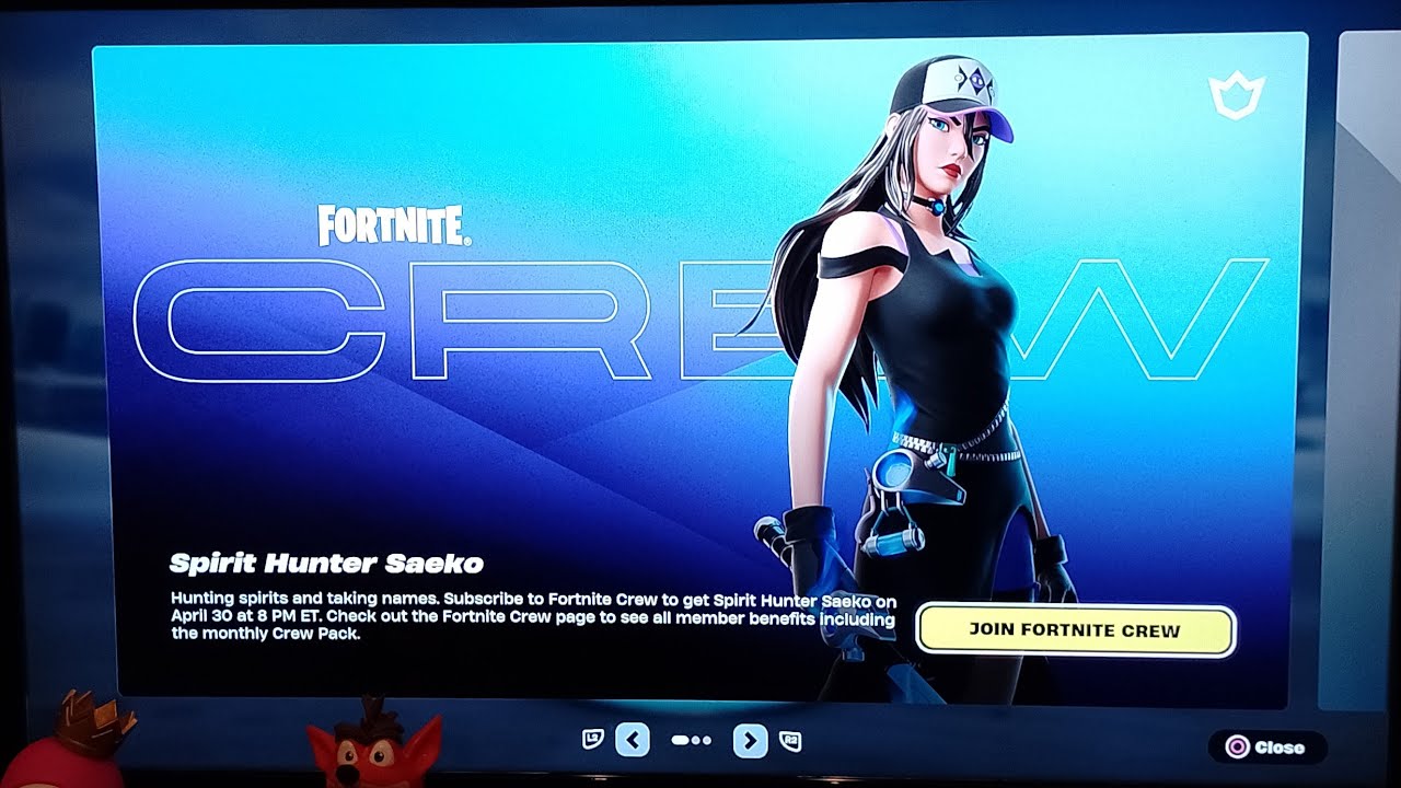 Live fortnite season 2 May Crew pack spirit hunter saeko Coming soon ...