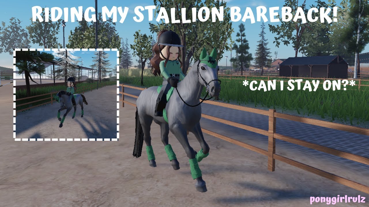 | Riding My Stallion BAREBACK! | *CAN I STAY ON?* | Strideway - YouTube