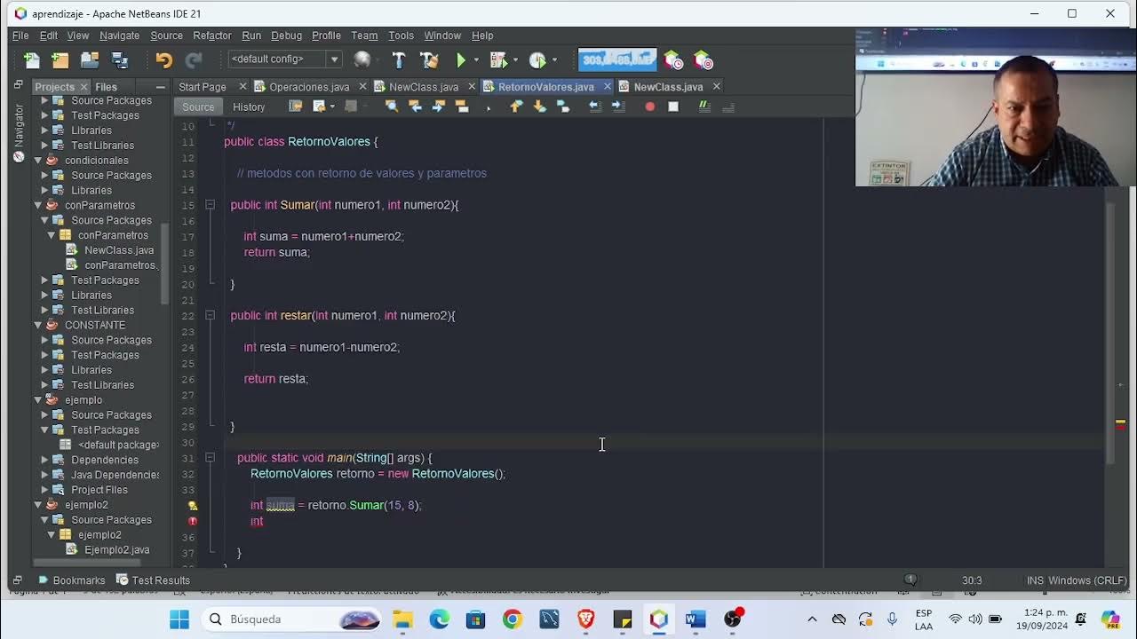 métodos en java con retorno con parámetros - YouTube