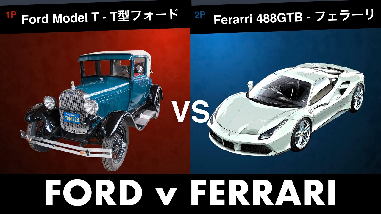 Ford vs. Ferrari | Ford Model T and Ferrari 488GTB Battle Simulate ...