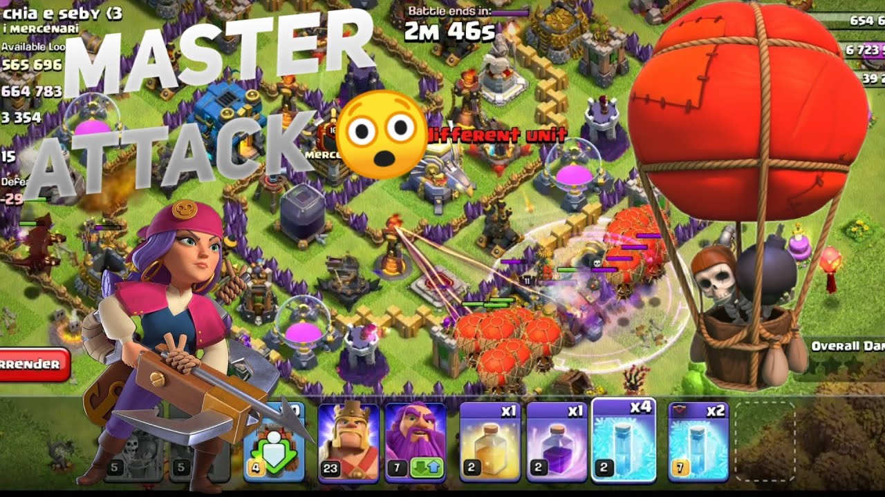 Balloon legendary attack in clash of clans master 1 rank 🤩 pushing - YouTube