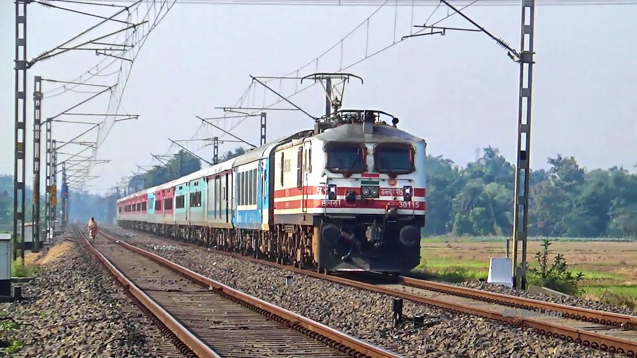 HWH/WAP-5/30115 Locomotive operating Route diverted 13054/Kulik Express ...