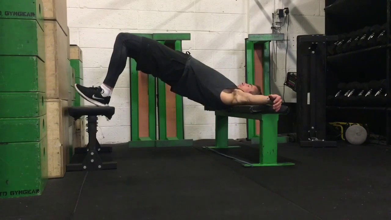 Hip Thrust - Feet and shoulder elevated - YouTube